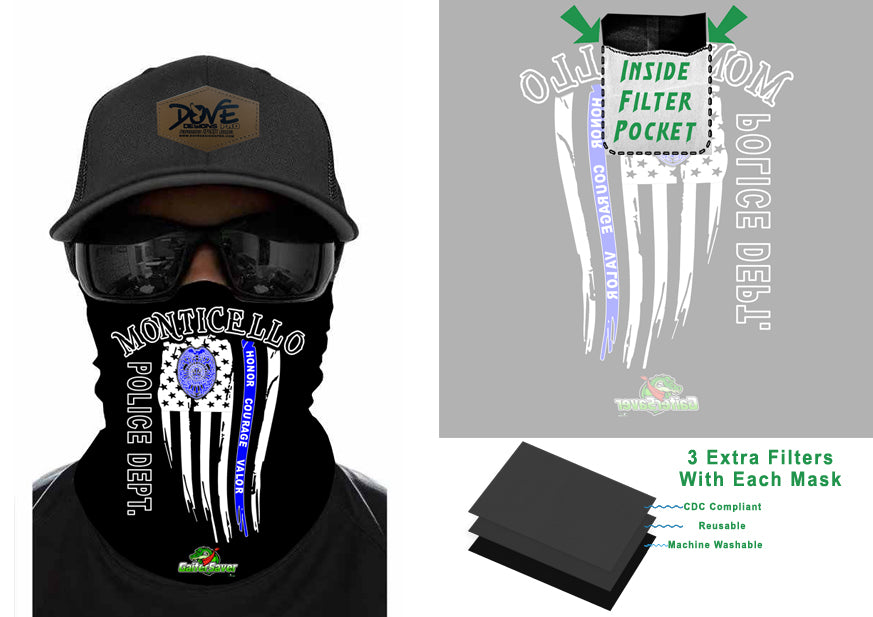 GaiterSaver Filtered Neck Gaiter | Police Dept PPE | Dove Designs